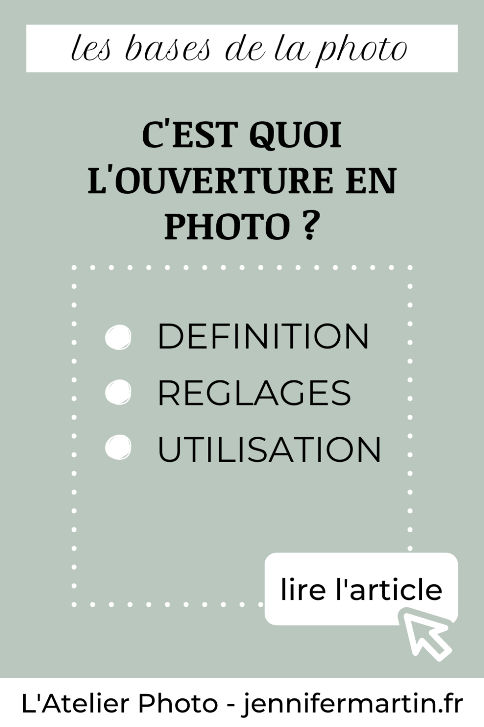 C'est quoi l'ouverture en photo ? - L'Atelier Photo